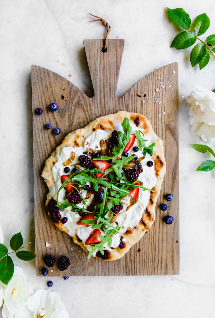 Burrata, Caramelized Onion, Mixed Berry Grilled Flatbread - California ...