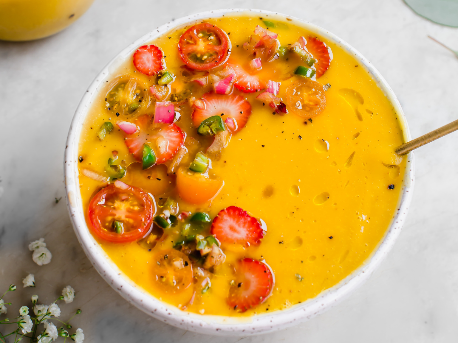Butternut Squash Soup with a Tomato and Strawberry Relish - California ...