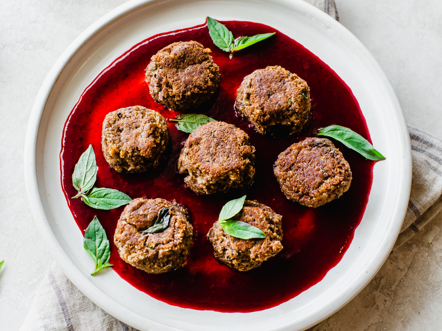 Plant-Based Mini Meatballs with a Savory Blackberry Dipping Sauce ...