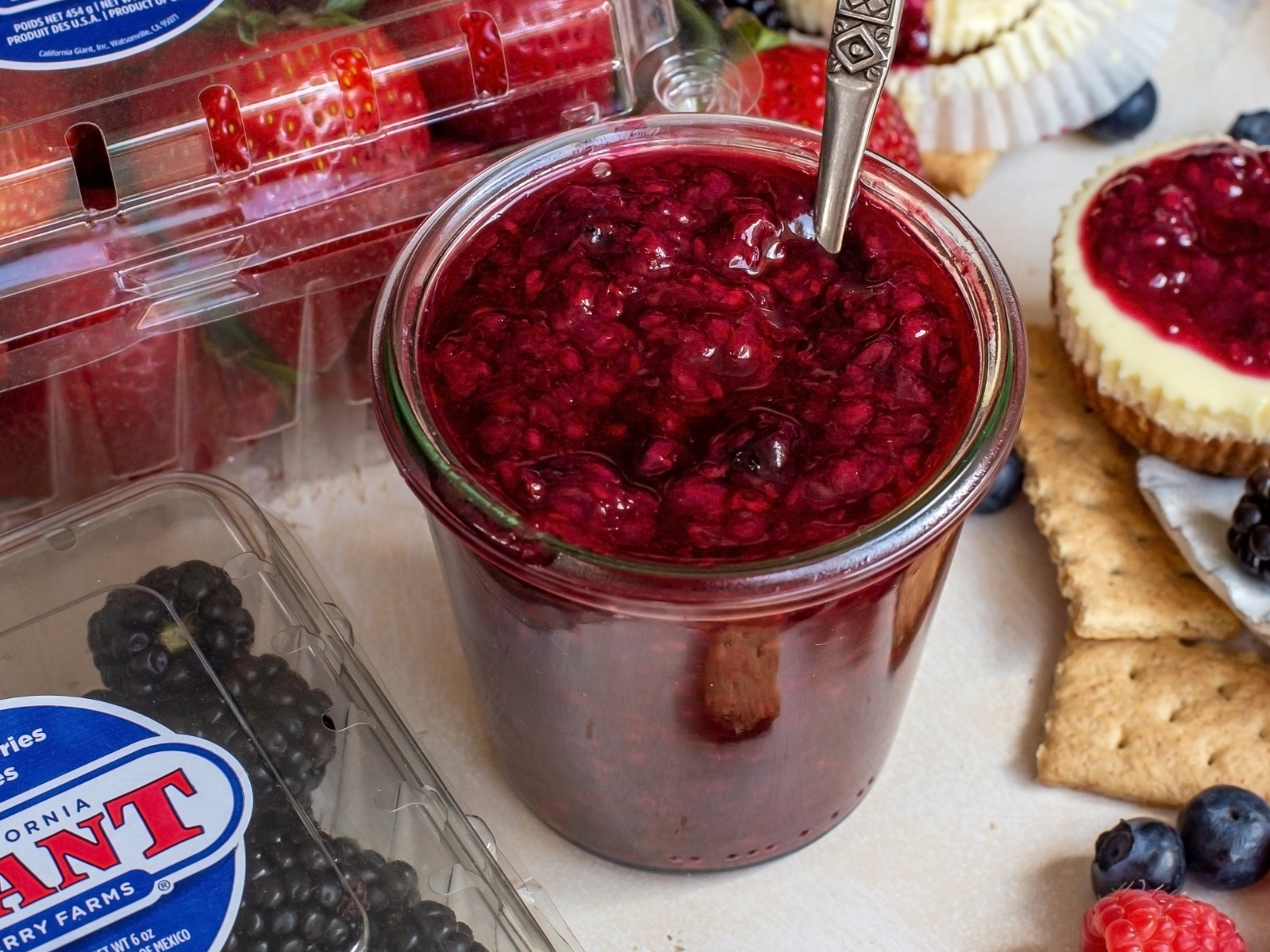 Mini Greek Yogurt Cheesecakes with Mixed Berry Compote - California ...