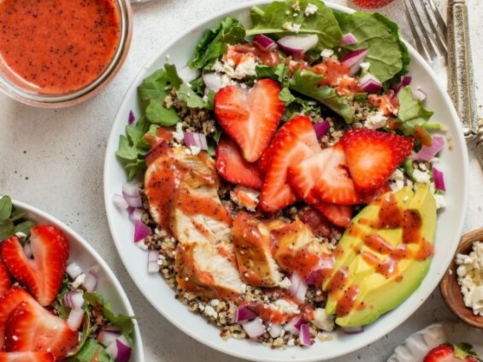 Strawberry & Honey Lime Chicken Power Bowl - California Giant Berry Farms