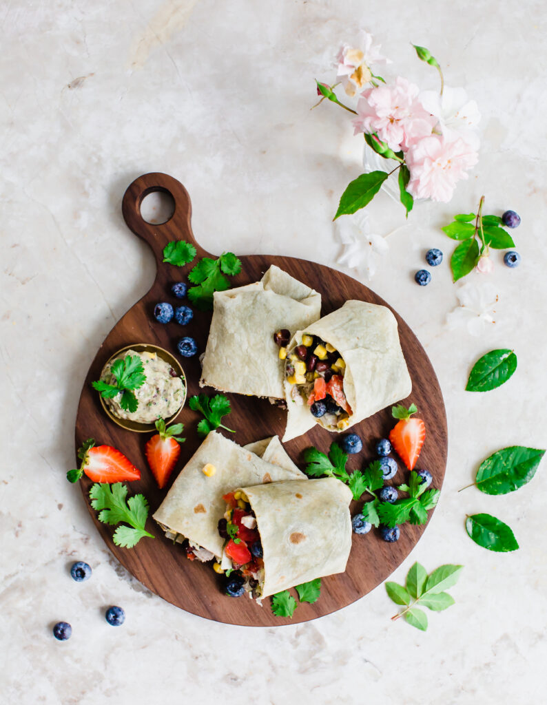 Mexican Chicken Salad Wrap with a Creamy Avocado and Mixed Berry Sauce ...