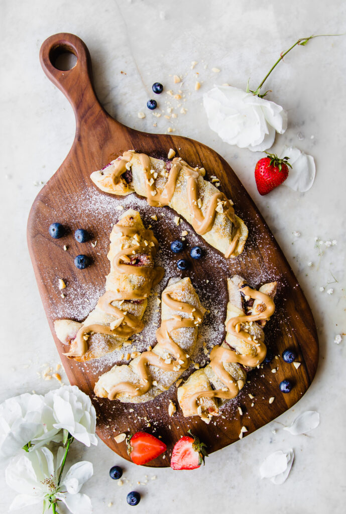 Puff Pastry Bananas Stuffed With Berries, Peanut Butter, and Chocolate ...