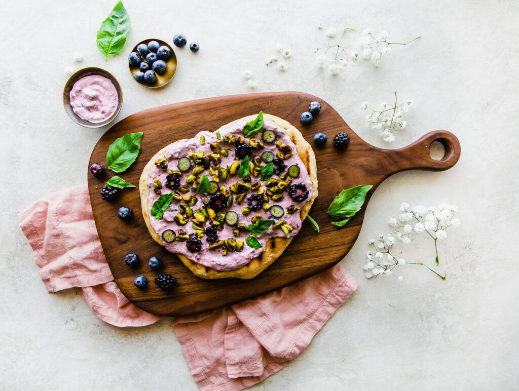 Mixed Berry Labneh Flatbread with Caramelized Pistachios - California ...