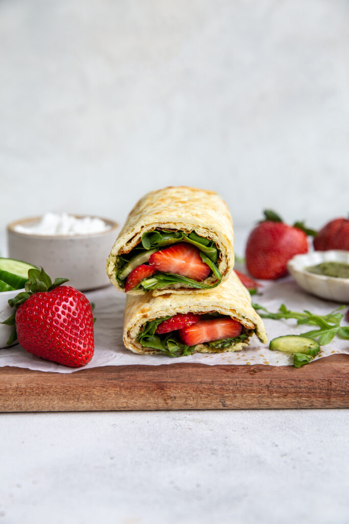 Cottage Cheese Wrap with Strawberries & Arugula - California Giant ...